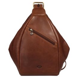 Pike PIK&Eacute; Damen Cityrucksack, braun, Leder, Rindsleder, Rucks&auml;cke, echt Leder