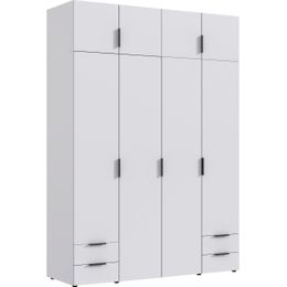 Kleiderschrank wimex, B:160cm H:225cm T:54cm, wei&szlig;, Spanplatte, Ankleidezimmer, Schr&auml;nke, "Modena", Dreht&uuml;ren-Schrankprogramm