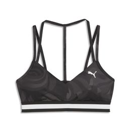 Puma Damen Sport-BH "FLORAL RIBBON BH f&uuml;r geringe Belastung Damen", Gr. L, schwarz, Obermaterial: 85% Polyester, 15% Elasthan; Futter: 94% Polyester,