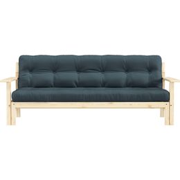 Schlafsofa Karup Design, B:190cm H:14cm T:92cm, blau, Jugendzimmer, Sofas, "Unwind", Mit Holzstruktur, inkl. Futonmatratze, Liegefl&auml;che 130x190 cm