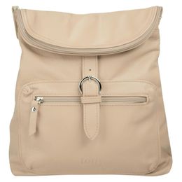 FORTY Damen Cityrucksack, beige, Leder, Rindsleder, Rucks&auml;cke, echt Leder, Made in Italy