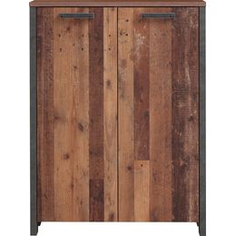 Kommode FORTE, B:86cm H:115cm T:41,6cm, grau, Dekorfolie, FSC-zertifizierter Holzwerkstoff, Metall, Sideboards, "Clif", Aktenschrank im