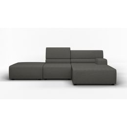 Ecksofa Egoitaliano, B:287cm H:80cm T:98cm, grau, Luxus-Micofaser Lederoptik (100% Polyester) ist ein neues technisches Gewebe mit einem visuellen