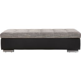 Hocker DOMO collection, B:161cm H:41cm T:60cm, schwarz, Microfaser-Primabelle (100% Polyester) / Struktur (90% Polyester; 10% Polyacryl);Kunstleder