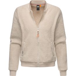 Ragwear Damen Pl&uuml;schjacke "Cairro", beige, Gr. XXL, Pl&uuml;sch, Material: 100% Polyester, Jacken, Flauschige Damen &Uuml;bergangsjacke