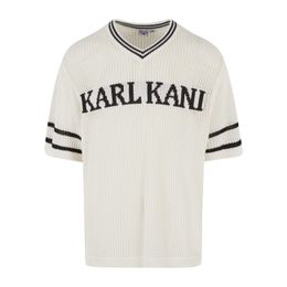 Karl Kani Herren T-Shirt "Karl Kani Herren KM242-033-1 Retro Crochet Tee"wei&szlig;, schwarz, Gr. S, 50% Baumwolle, 50% Polyacryl, Shirts