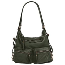 Samantha Look Damen Shopper, gr&uuml;n, Leder, vintage, Taschen, echt Leder, Made in Italy