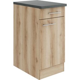 Unterschrank Optifit, B:40cm H:84,8cm T:60cm, beige, Holzwerkstoff, K&uuml;che, Schr&auml;nke, "Bella", Breite 40 cm, 1 T&uuml;r, 1 Einlegeboden, 1 Schubkasten
