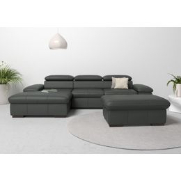 Ecksofa Home Affaire, B:286cm H:73cm T:174cm, grau, Luxus-Microfaser Lederoptik (100% Polyester);Luxus-Microfaser ALTARA NUBUCK (100%