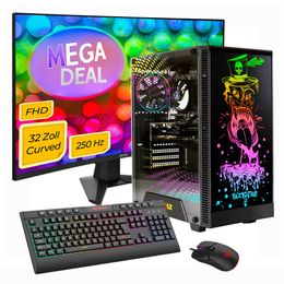 GAMEMAX Gaming-PC-Komplettsystem "MegaDeal Rockstar 2733 AMD Ryzen 7 5700X 16GB 1TB SSD RTX 5060", Microsoft Windows 11 Home (64 Bit), 16 GB RAM