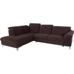 Ecksofa COTTA, B:293cm H:84cm T:232cm, braun, Chenille (90% Polyester; 10% Polyamid );Struktur (100% Polyester ), Wohnzimmer, Sofas, "Teresa L-Form",