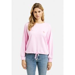 Smith & Soul SMITH & SOUL Damen Sweater, pink, Gr. XS, bedruckt, Sweatware, Material: 63% Baumwolle, 20% Polyester, 17% Modal, Sweatshirts, mit Bindeband im Saum