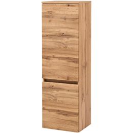 Midischrank Welltime, B:40cm H:130cm T:35cm, braun, Holzwerkstoff, Badezimmer, Schr&auml;nke, "Kaunas", 40 cm breit, Soft-Close-Funktion