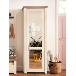 Garderobenschrank, B:74cm H:207cm T:42cm, beige, SET ONE BY Musterring, Flur, Schr&auml;nke, "york", mit Spiegel Typ 01/Typ 12, im Landhausstil