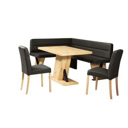 Eckbankgruppe Home Affaire, B:182cm H:87,5cm T:141cm, schwarz, FSC-zertifizierter Holzwerkstoff, FSC-zertifiziertes Massivholz, Kunstleder, K&uuml;che,