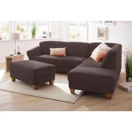 Ecksofa Home Affaire, B:257cm H:84cm T:212cm, braun, Struktur (100% Polypropylen);Luxus-Microfaser ALTARA NUBUCK (100% Polyester);90% Polyester/10%