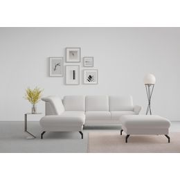 Sit & More Ecksofa SIT & MORE, B:250cm H:84cm T:207cm, silber, Wohnzimmer, Sofas, "Fashion L-Form", wahlweise mit Kopfteilverstellung und Vorziehsitz, motorisch