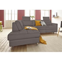 Sit & More Ecksofa SIT & MORE, B:233cm H:80cm T:196cm, grau, Luxus-Microfaser ALTARA NUBUCK (100% Polyester) / Struktur fein (100% Polyester);Luxus-Microfaser