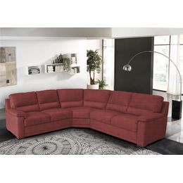 Ecksofa Egoitaliano, B:266cm H:90cm T:246cm, rot, Luxus-Micofaser CASHMERE in Lederoptik (100% Polyester) ist ein neues technisches Gewebe mit einem