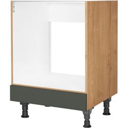 Herdumbauschrank Nobilia, B:60cm H:87cm T:58,3cm, gr&uuml;n, Schr&auml;nke, ""Easytouch", vormontiert, mit h&ouml;henverstellbaren Sockelf&uuml;&szlig;en", Breite 60 cm