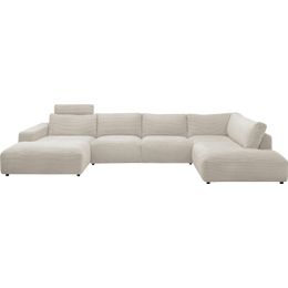 Wohnlandschaft Musterring, B:434cm H:81cm T:204cm, grau, Sofas, "Lucia U-Form", Verschiedene Farben, inkl. Kopfst&uuml;tze, Gesamtbreite 434 cm