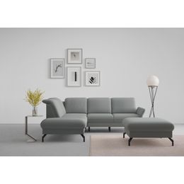 Sit & More Ecksofa SIT & MORE, B:250cm H:84cm T:207cm, grau, Wohnzimmer, Sofas, "Fashion L-Form", wahlweise mit Kopfteilverstellung und Vorziehsitz, motorisch