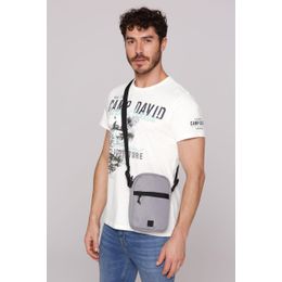 CAMP DAVID Herren Umh&auml;ngetasche, grau, Polyester, unifarben, Taschen, mit tiefem Vorfach