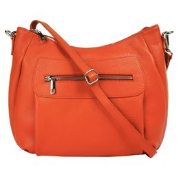 Samantha Look Damen Umh&auml;ngetasche, orange, Leder, unifarben, Taschen, echt Leder, Made in Italy