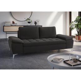 Sit & More 2,5-Sitzer SIT & MORE, B:211cm T:90cm, grau, Sofas, "Latigo", mit hochwertigen Metallf&uuml;&szlig;en