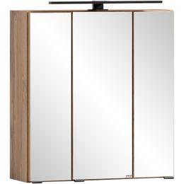 Spiegelschrank Welltime, B:60cm H:64cm T:20cm, braun, Holzwerkstoff, Badezimmer, Schr&auml;nke, "Lana", Badm&ouml;bel, 60 cm breit