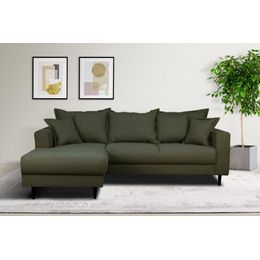 Ecksofa Home Affaire, B:230cm H:76cm T:150cm, gr&uuml;n, 100% Polyester, Wohnzimmer, Sofas, "VEYRAS L-Form, hoher Sitzkomfort, Ma&szlig;e B/T/H: 230/150/76 cm",