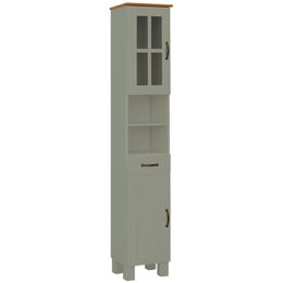 Hochschrank Home Affaire, B:33cm H:180cm T:30cm, gr&uuml;n, Massivholz, Badezimmer, Schr&auml;nke, "Rodby", FSC-zertifiziertes Massivholz, Breite 33cm, H&ouml;he