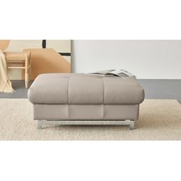 Hocker COTTA, B:100cm H:46cm T:65cm, beige, 64% Polyurethan, 25% Polyester, 11% Baumwolle, Wohnzimmer, Hocker, "Chef", mit edlen Metallf&uuml;&szlig;en