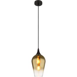 Globo LIGHTING H&auml;ngeleuchte "LAVUS", &Oslash; 18cm H: 39cm, 1 Stk., schwarz, Wohnzimmer, Leuchten, H&auml;ngelampe/Pendelleuchte/H&ouml;he k&uuml;rzbar/Esstisch/Wohnzimmer