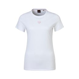 BOSS Orange Damen T-Shirt "Elogo Premium Damenmode", wei&szlig;, Gr. XS, unifarben, Single Jersey, Obermaterial: 100% Baumwolle, Shirts, mit Graphic Detail