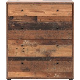 Kommode FORTE, B:73,7cm H:85,5cm T:34,8cm, braun, Dekorfolie, FSC-zertifizierter Holzwerkstoff, Flur, Sideboards, "Tempra, Kommode, 4 Schubk&auml;sten,