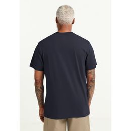 Jack Wolfskin Herren T-Shirt "ESSENTIAL T M"schwarznavy, Gr. XS, Obermaterial: 100% BAUMWOLLE, Shirts, T-Shirt aus Bio-Baumwolle, atmungsaktiv,