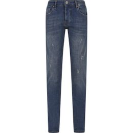 2Y Premium Herren Bequeme Jeans "2Y Premium Herren 2Y Distressed Skinny Fit Jeans"blau, Gr. 30, unifarben, 97% Baumwolle, 3% Elasthan, Jeans
