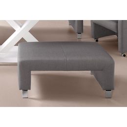 Polsterhocker, B:100cm H:50cm T:53cm, grau, exxpo - SOFA FASHION, NaturLeder;Strukturstoff (Zusammensetzung: Polyester 100%);Luxus-Microfaser