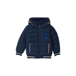 s.Oliver JUNIOR Jungen Steppjackenavy, Gr. 134, unifarben mit Farbeins&auml;tzen, Steppware, Obermaterial: 100% Polyester. Futter: 100% Polyester, Jacken,