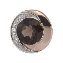 Jobo Damen Kettenanh&auml;nger "Anh&auml;nger rund Ros&eacute;goldanh&auml;nger 11 mm", P2 = erkennbare Einschl&uuml;sse, Diamanten Ros&eacute;gold 585braun, braun, Diamanten,