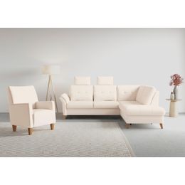 Sit & More Ecksofa SIT & MORE, B:250cm H:90cm T:226cm, beige, Wohnzimmer, Sofas, "G&ouml;teborg", inkl. Sitztiefenverstellung, wahlweise mit Bettfunktion & Bettkasten
