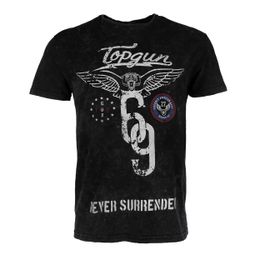 Top Gun Damen T-Shirt "Flags TG20191063", schwarz, Gr. M, Obermaterial: 100% Baumwolle, Shirts