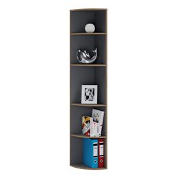 B&uuml;cherregal Vcm, B:33cm T:33cm, schwarz, Wohnzimmer, Regale, "Elegantes Holzregal Eckregal Regal Salia 5fach"