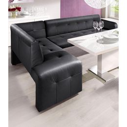 Essbank, B:197cm H:82cm T:265cm, schwarz, exxpo - SOFA FASHION, Luxus-Microfaser (100% Polyester), K&uuml;che, Sitzb&auml;nke, "Barista, bequem und elegant,