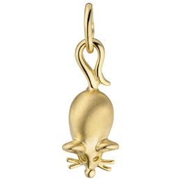 Kettenanh&auml;nger Jobo "Anh&auml;nger Maus M&auml;uschen 18 mm", gelbgold 333, Schmuckanh&auml;nger, Damen, Gelbgold 333, Kettenanh&auml;nger, 333 Gold