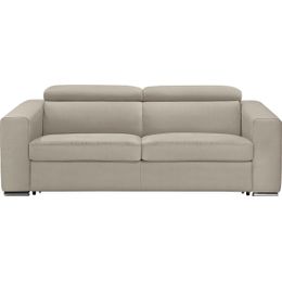 Schlafsofa Egoitaliano, B:226cm H:97cm T:103cm, grau, Luxus-Micofaser Lederoptik (100% Polyester) ist ein neues technisches Gewebe mit einem