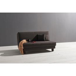 ell+ell Schlafsofa ELL + ELL, B:160cm T:100cm, grau, Jugendzimmer, Sofas, "Enny", Liegefl&auml;che Breite 155 cm, Liegeh&ouml;he 45 cm, F&uuml;&szlig;e schwarz, R&uuml;ckenlehne