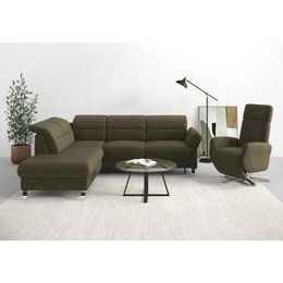 Sit & More Ecksofa SIT & MORE, B:247cm H:85cm T:222cm, gr&uuml;n, Wohnzimmer, Sofas, "Grenoble L-Form mit Federkern", wahlweise mit Bettfunktion, Bettkasten, Arm-