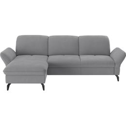 Sit & More Ecksofa SIT & MORE, B:267cm H:88cm T:200cm, grau, 100% Polyester, Wohnzimmer, Sofas, "Leandro L-Form", Wahlweise mit Bett-, Kopfteil - und